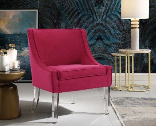 Hot pink velvet accent chair store