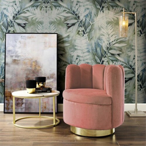 Blush pink velvet armchair store
