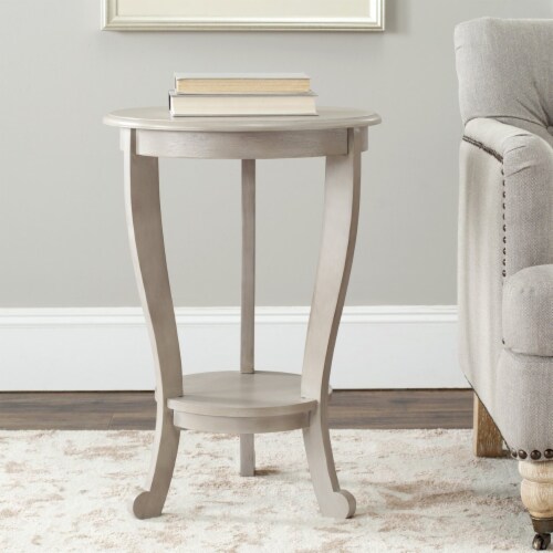 SAFAVIEH Mary Pedestal Side Table Vintage Grey 16.5 x 12.6 x 29.5 W King Soopers