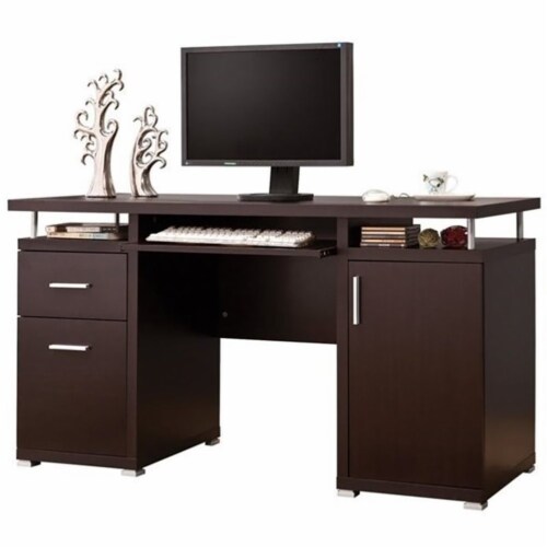 Scranton Co Contemporary 2 Drawer Wood Computer Desk in Cappuccino 1 Smith s Food and Drug