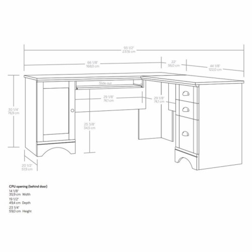 Scranton Co Contemporary Wood L Shaped Computer Desk in Salt Oak 1 Gerbes Super Markets