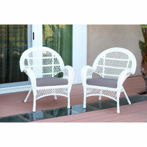 Jeco W00209 C 2 FS033 CS Santa Maria White Wicker Chair with Steel Blue Cushion Set of 2 1 Ralphs