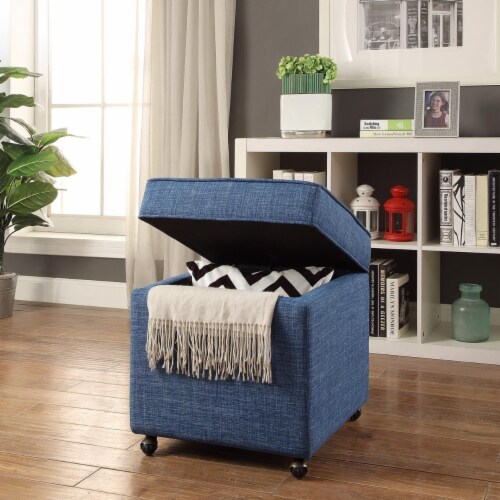 Blue cube ottoman store