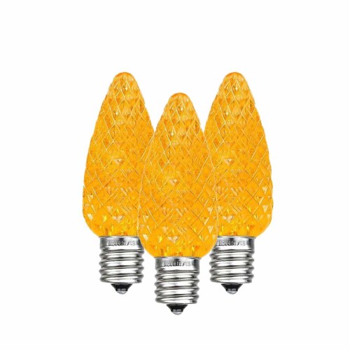 25 Pack C7 Led Outdoor Christmas Replacement Bulbs Orange C7 E12 Base
