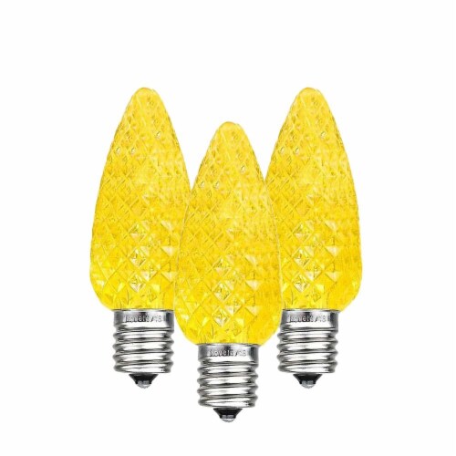 25 Pack C7 Led Outdoor Christmas Replacement Bulbs Yellow C7 E12 Base