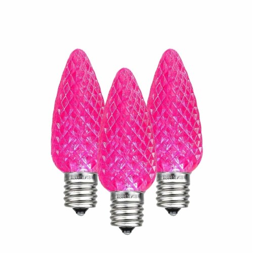 25 Pack C7 Led Outdoor Christmas Replacement Bulbs Pink C7 E12 Base