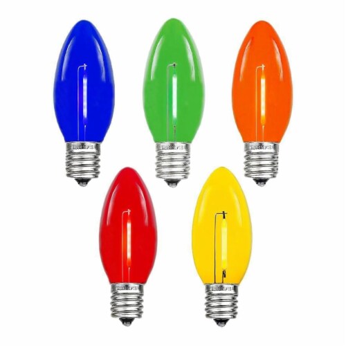 25 Pack C9 Led Outdoor Christmas Replacement Bulbs Multi C9 E17 Base