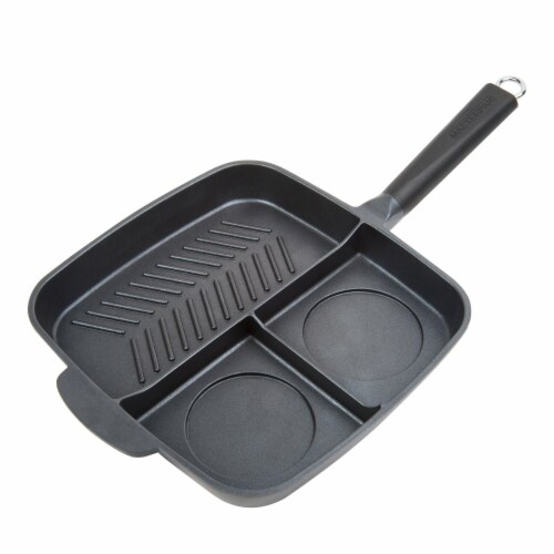 MasterPan Nonstick 3-Section Grill & Griddle Skillet, 11 (28cm), 11 ... MasterPan Nonstick 3-Section Grill & Griddle Skillet, 11 (28cm), 11 ...