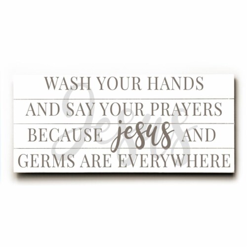 One Bella Casa 86843pw1024 10 X 24 In Wash Your Hands Planked Wood
