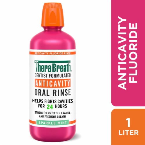 TheraBreath Anticavity Fluoride Mouthwash Sparkle Mint Alcohol-Free, 1 ... TheraBreath Anticavity Fluoride Mouthwash Sparkle Mint Alcohol-Free, 1 ...