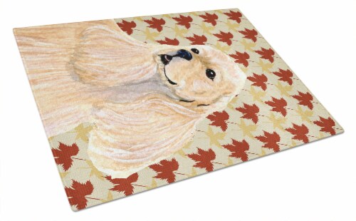 Cocker Spaniel Fall Leaves Portrait Glass Cutting Board Large 12hx15w Smiths Food And Drug