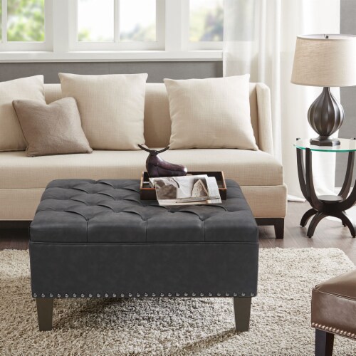 Gracie Mills Tufted Square Cocktail Ottoman Charcoal 1 Unit Kroger