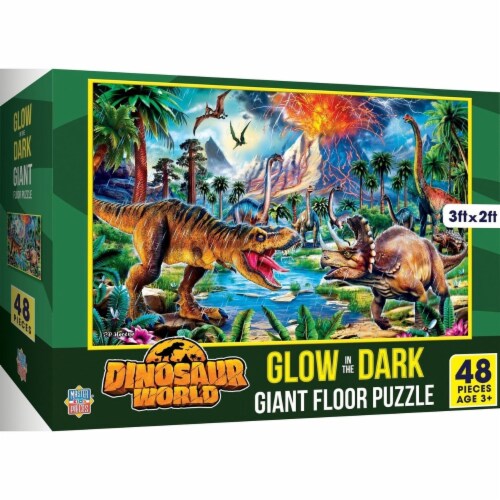 Masterpieces Glow In The Dark - Dinosaur World 48 Piece Floor Jigsaw ... Masterpieces Glow In The Dark - Dinosaur World 48 Piece Floor Jigsaw ...