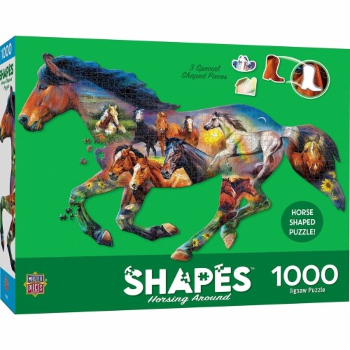 Masterpieces Contours Horsing Around 1000 Piece Shaped Jigsaw Puzzle