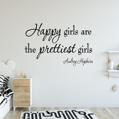 Vwaq Happy Girls Are The Prettiest Girls Audrey Hepburn Wall Decal 1