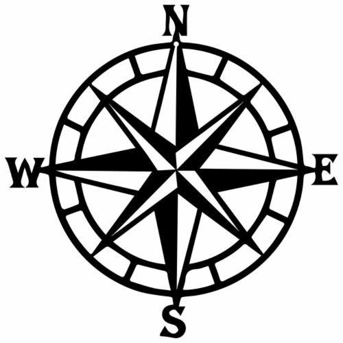 Foreman Metal Works Compass 16 Black Compass Design 14 Gauge Solid Powder Coated Steel Wall A 1