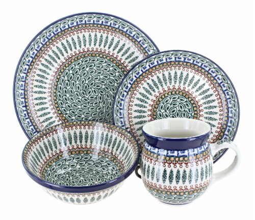 Blue Rose Polish Pottery Tuscany 16 Piece Dinner Set, 4 - Kroger Blue Rose Polish Pottery Tuscany 16 Piece Dinner Set, 4 - Kroger