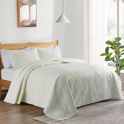 Peace Nest 3 Piece Lightweight Coverlet Set Quilt With Shams Various Colors Ivory Full Queen Full Queen Gerbes Super Markets