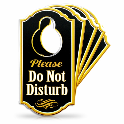 Bigtime Signs 5 Pack Gold Please Do Not Disturb Door Hanger Sign 8x4