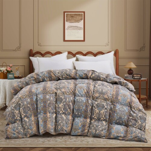Goose Down Comforter All Season Paisley Print Twin Full Queen King Cal King Khaki Twin Twin Fry s Food Stores