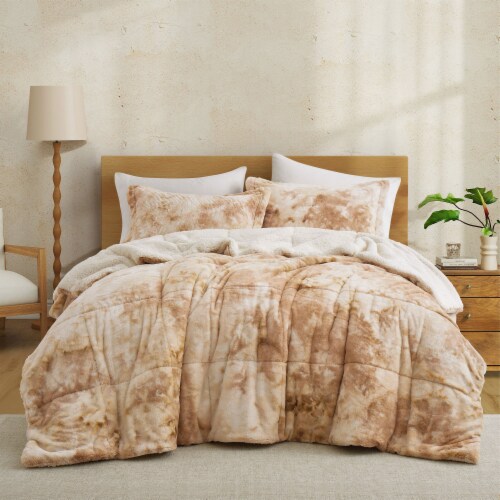 Peace Nest 3 Piece Sherpa Reversible Winter Comforter Set Queen King Size Soft Beige Queen Queen Gerbes Super Markets