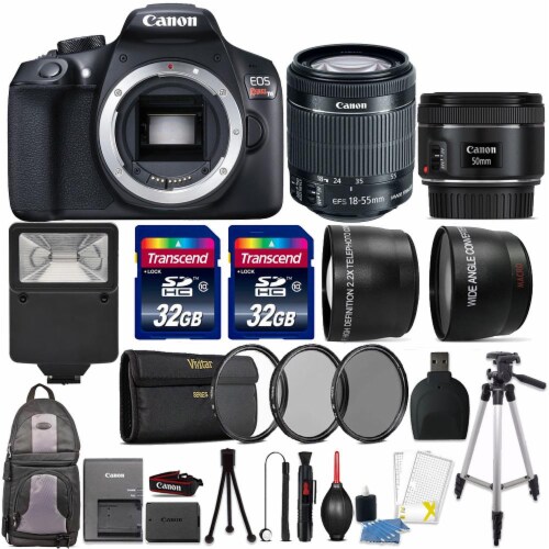 Canon Eos Rebel T6 18mp Dslr Camera 18 55mm 50mm 1.8 Stm 64gb Lens Kit 1 Fred Meyer