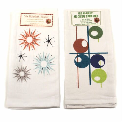 Decorative Towel Mid Century Modern #3 Set / 2 100% Cotton Starburst ... Decorative Towel Mid Century Modern #3 Set / 2 100% Cotton Starburst ...
