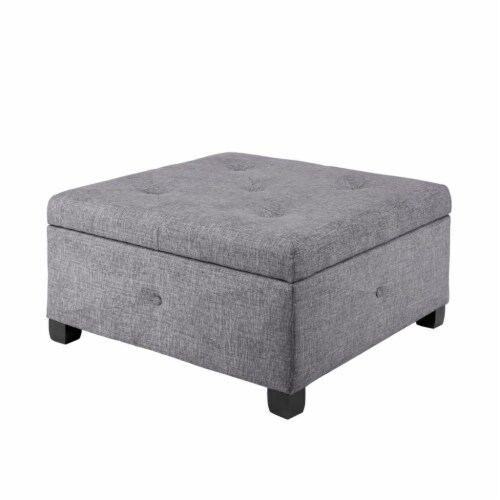 Gracie Mills Rylie Button Tufted Square Storage Ottoman Grace 3638