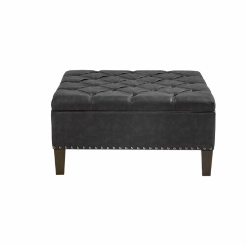 Gracie Mills Farley Button Tufted Square Cocktail Ottoman With Nailhead