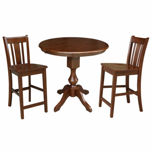 International Concepts 3 Piece Counter Height Dining Set In Espresso 1