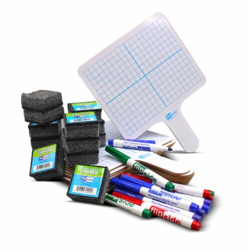 Rectangular Graph Double Sided Dry Erase Answer Paddle Colored Pens Erasers Class Pack 1 