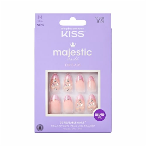 KISS Majestic Press On Nails Maestro Pink Med Almond 30 ct 30 ct Pick n Save