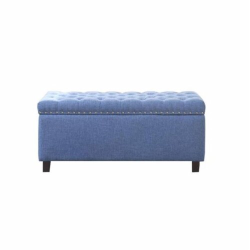 Nathaniel Home Brantley 18 Fabric Tufted Nailhead Storage Ottoman In