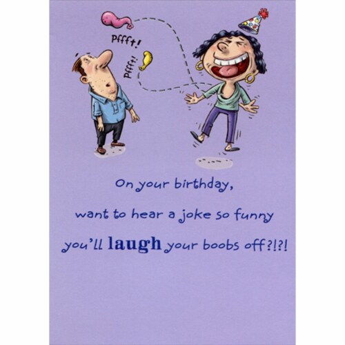 Designer Greetings Laugh Your Boobs Off Risque Funny Feminine Birthday