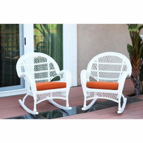 White wicker rocking chair set store