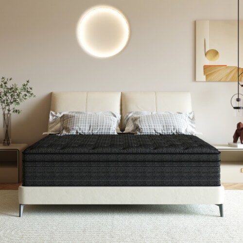 Chevni 14 Inch Queen Size Mattress In A Box Hybrid Spring Memory Foam Medium Firm Black Queen 14 Inch Fred Meyer