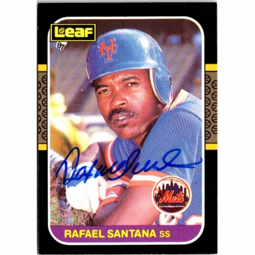 Autograph Warehouse 702768 Rafael Santana Signed New York Mets 1987 Leaf No167 Baseball Card 1