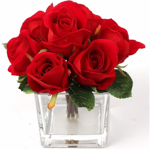 Artificial Red Velvet Rose Bouquet 10 6 Piece 1 Unit Kroger