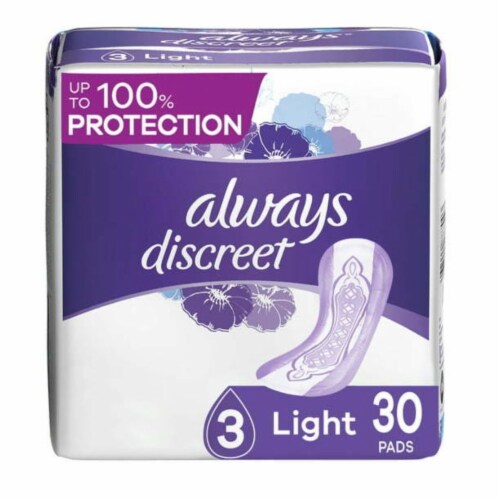 Always Women'S Discreet Incontinence Pads, 30 Pads - QFC Always Women'S Discreet Incontinence Pads, 30 Pads - QFC