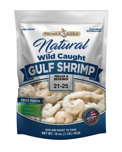 Premier Gold Natural Wild Caught Peeled And Deveined Gulf Shrimp 16 Oz