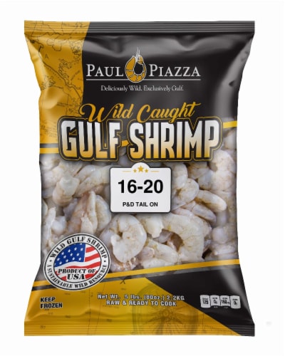 Paul Piazza Wild Caught Tail On Peeled And Deveined Gulf Shrimp 5 Lb