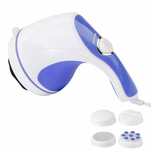 Electric Handheld Body Massager with Full Body Vibrations and 4 Interchangeable Heads 1 Set Pick n Save