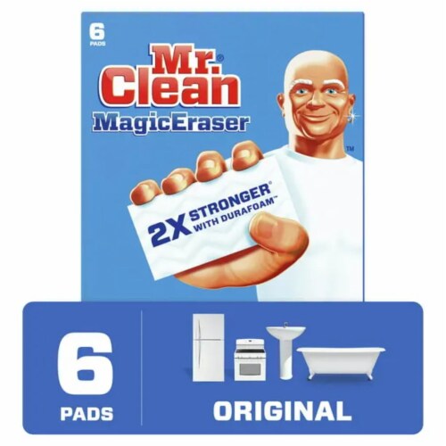 Mr. Clean Magic Eraser Original Cleaning Pads With Durafoam, 6 Count ... Mr. Clean Magic Eraser Original Cleaning Pads With Durafoam, 6 Count ...