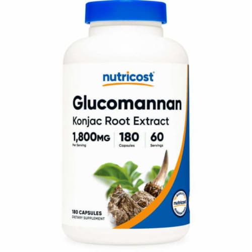 Nutricost Glucomannan Capsules Soluble Fiber Supplement Boost