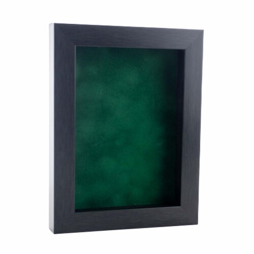 4x6 Shadow Box Frame Charcoal Gray Wood, 3/4 Depth, Forest Green Suede ... 4x6 Shadow Box Frame Charcoal Gray Wood, 3/4 Depth, Forest Green Suede ...