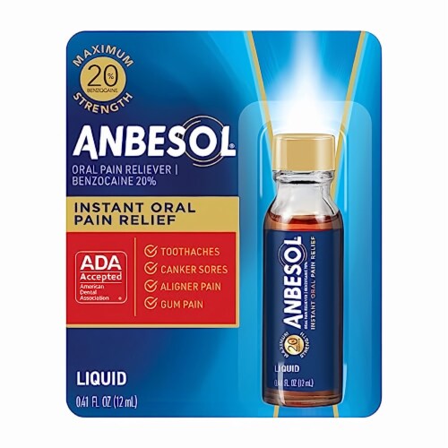 Anbesol Liquid Maximum Strength Instant Oral Pain Relief (Pack of 18 ... Anbesol Liquid Maximum Strength Instant Oral Pain Relief (Pack of 18 ...