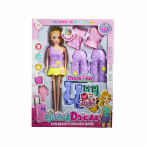 Kole Imports GE557 2 11 in. Fashion Doll with Snap On Fashion Accessories Pack of 2 1 Gerbes Super Markets
