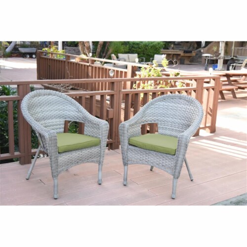 W00402G 2 FS029 2 in. Grey Resin Wicker Clark Single Chair with Sage Green Cushion Set of 2 1 Fred Meyer