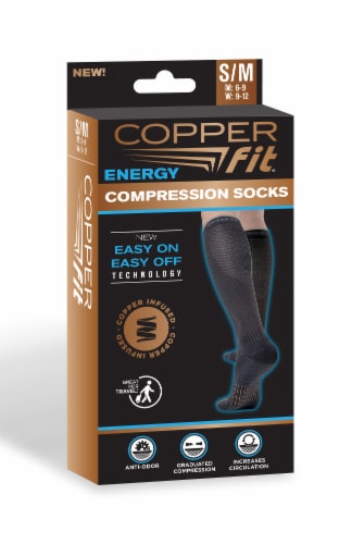Copper Fit™ Energy Compression Socks - Black, S/M - Kroger Copper Fit™ Energy Compression Socks - Black, S/M - Kroger
