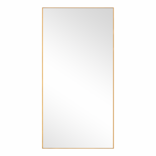 Dovelina 7132 Modern Gold Rectangle Metal Framed Full Length Mirror With Stand 7132 Qfc